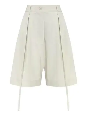 GLORIA COELHO Pleated Wide-leg Shorts - Neutrals