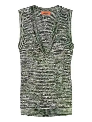 Missoni Sequined Slub-knit Tank Top - Black