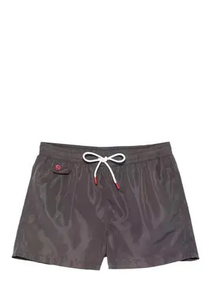 Kiton Logo-embroidered Swim Shorts - Grey