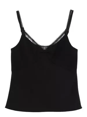 Vince Lace-trim Top - Black