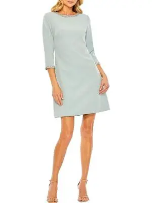 Mac Duggal Embellished A-line Cocktail Dress - Seafoam