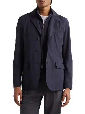 Herno Byron Blazer With Removable Bib - Navy