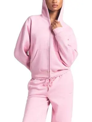 SKIMS Cotton Fleece Blend Classic Zip-up Hoodie - Halite