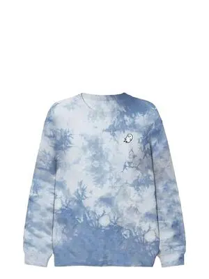 DALIX Ghost Tie Dye Crewneck Sweatshirt - Tie Dye Blue