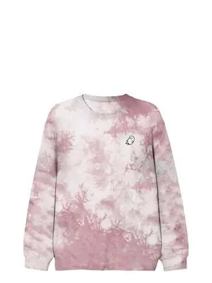 DALIX Ghost Tie Dye Crewneck Sweatshirt - Tie Dye Pink