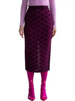 SSKEIN Ines Pencil Skirt Fuchsia Aubergine