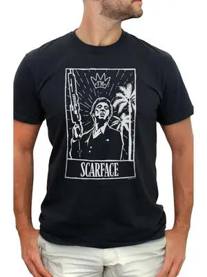 SCARFACE Tarot Card Graphic T-shirt - Black