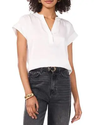 Vince Camuto Trapunto Collar Top New Ivory
