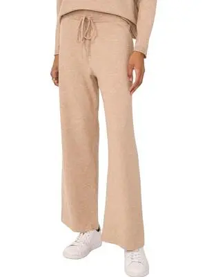 Vince Camuto Vince Camuto High Waist Knit Sweatpants Warm Oatmeal Heather