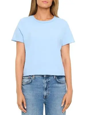 Michael Stars Jackie Raw Edge T-shirt - Sky