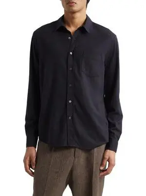 Our Legacy Classic Silk Button-up Shirt - Black Silk