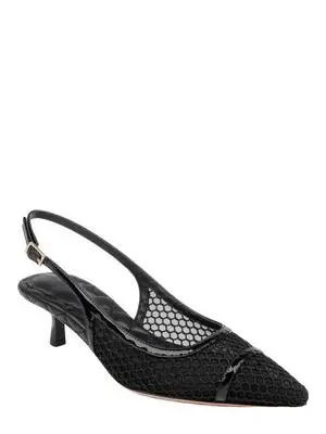 L'Agence Graland Pointed Toe Slingback Pump - Black Mesh