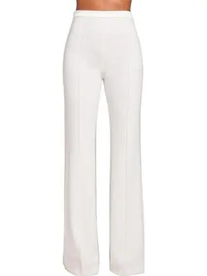 NADINE MERABI Pintuck Pleat Wide Leg Pants - White