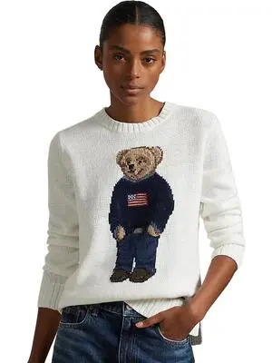 Ralph Lauren Polo Bear Crewneck Sweater - Deckwash White Multi