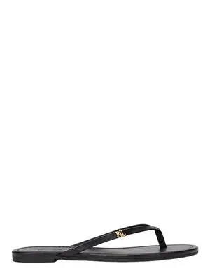Ralph Lauren Raquel Leather Flip-Flop Black