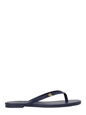 Ralph Lauren Raquel Leather Flip-Flop Refined Navy