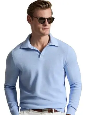 Ralph Lauren Performance Cotton-blend Polo Sweater - Office Blue