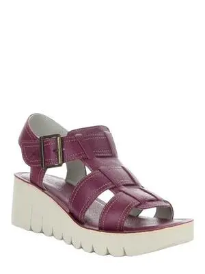 Fly London Fly London Yudd Platform Wedge Sandals Berry