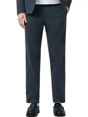 ALLSAINTS Bay Flat Front Cotton Pants Ink Blue