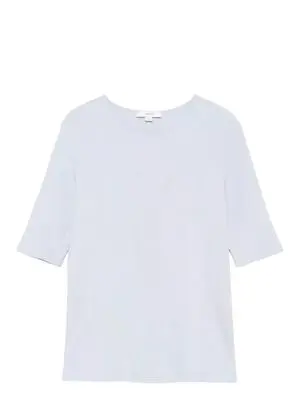 Vince Ribbed Cotton T-shirt - Blue