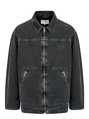 MAISON MARGIELA Numbers-motif Denim Jacket - Black