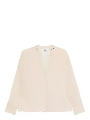 Vince Faux Leather-trim Blouse - Neutrals