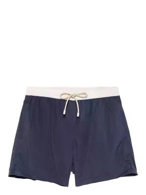 Fedeli Contrast-trim Swim Shorts - Blue