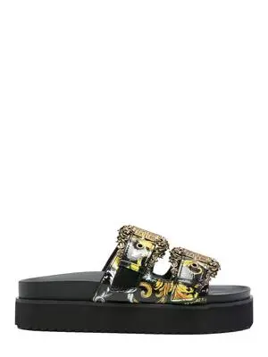 Versace Barocco-print Slides - Black