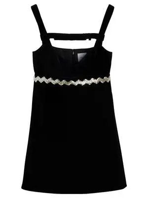PATOU Rhinestone-embellished Mini Dress - Black