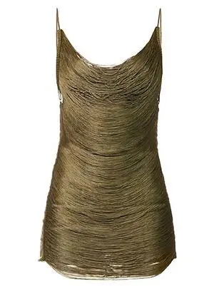 JADED LONDON Fringed Woven Mini Dress - Khaki