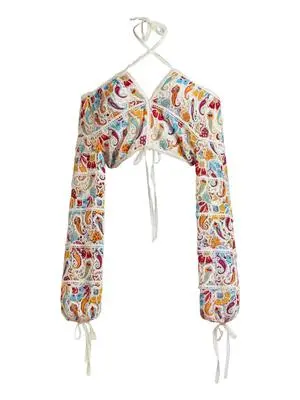 Etro Paisley Macramé Top - White
