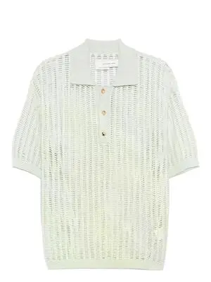 FENG CHEN WANG Open-knit Polo Shirt - Green