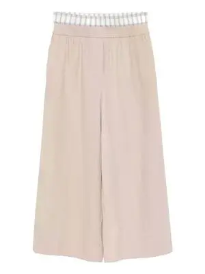 Loewe Cropped Cotton Trousers - Neutrals