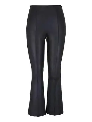 Vince Cropped Leather Trousers - Black
