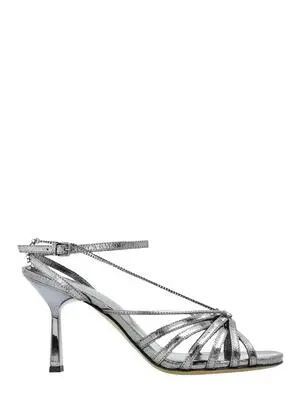 GOLDEN GOOSE 95mm Leather Sandals - Silver