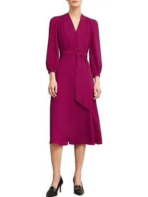 HOBBS LONDON Magnolia Midi Dress - Cerise Pink