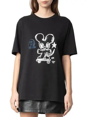 Zadig&Voltaire Edwin Happy Mouse Tee - Black