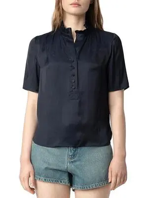 Zadig&Voltaire Topher Satin Top - Encre