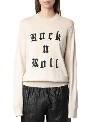 Zadig&Voltaire Ivy Rock N Roll Graphic Wool Sweater - Geology