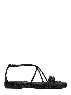 REISS Libby Plait Flat Sandals - Black