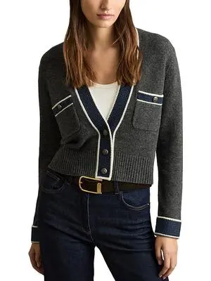 REISS Eloise Cardigan - Charcoal