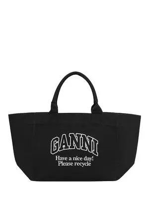 GANNI GANNI Contrast Logo XXL Shopper Tote Phantom