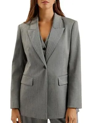 Ted Baker London Koa Metallic Pinstriped Blazer - Dark Grey