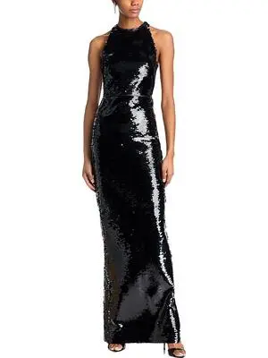 Safiyaa Santina Sequin Column Dress - Black