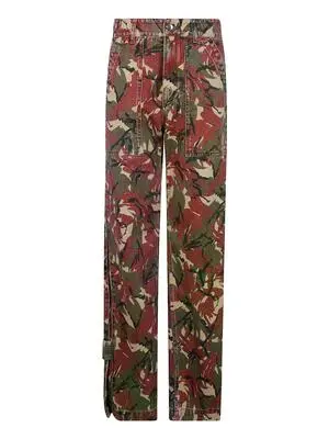 Rabanne Camouflage-print Jeans - Red