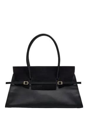 Simkhai River Suede Flap Leather Shoulder Bag - Black