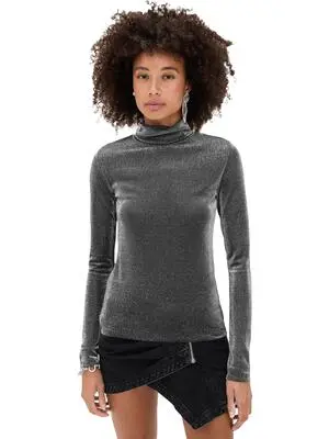 Isabel Marant Jadia Metallic Knit Top - Gun Metal