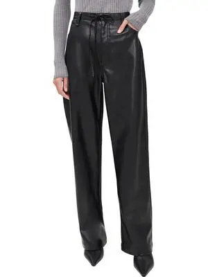 Rag & Bone Phoebe Faux Leather Drawcord Pants - Black