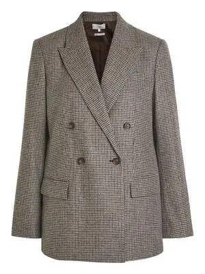 VINCE Houndstooth Woven Blazer