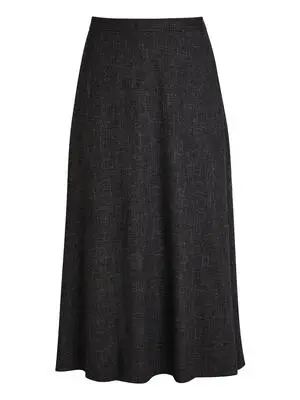 Vince Woven Midi Skirt - Mid Grey
